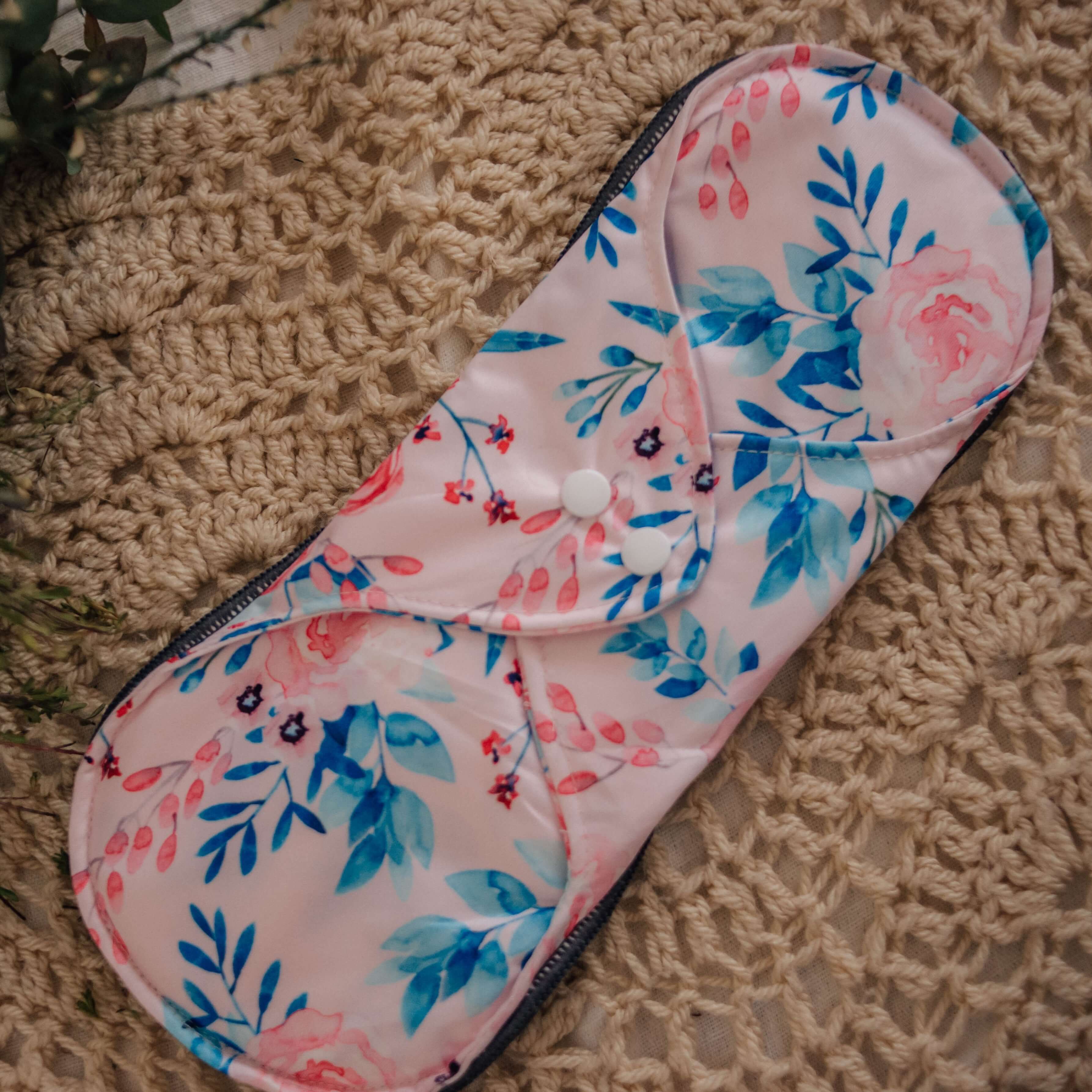 Bamboo Reusable Period Pads, Nighttime Use - Floral by My Little Gumnut
